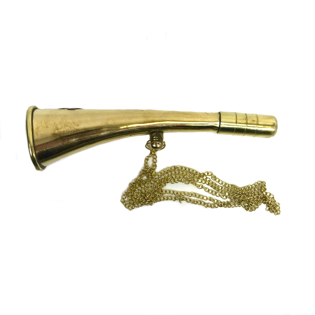 The Ventiano Small Brass Hunting Bugle Horn with Chain - Tune to D – 1 ...